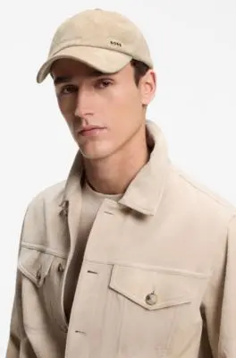 BOSS Suede Cap With Logo Detail - Khaki