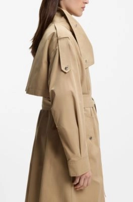 BOSS Oversized Trench Coat With Asymmetric Collar