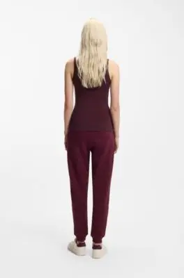 Hugo Cotton-blend Tank Top With Logo Embroidery