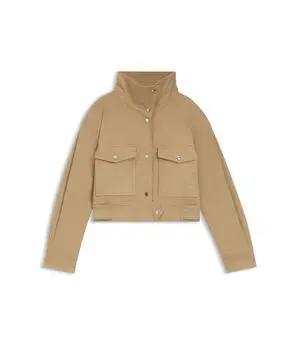 BOSS Cropped Jacket In Cotton Twill