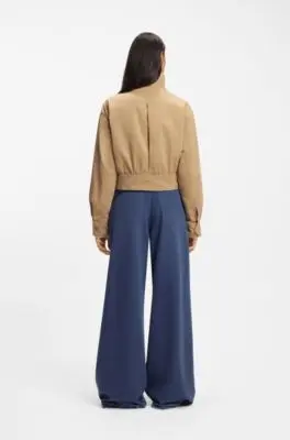 BOSS Cropped Jacket In Cotton Twill