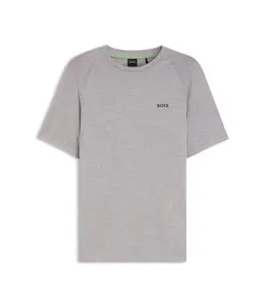 BOSS Logo-detail T-shirt In A Slim Fit - Light Grey