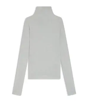 BOSS Jersey Top With High Neckline - Silver