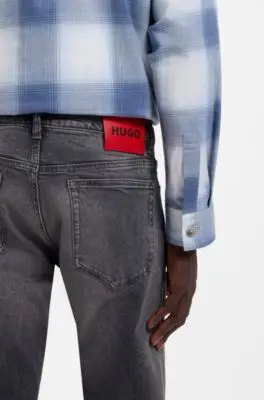 Hugo Slim-fit Stretch Denim Jeans - Grey