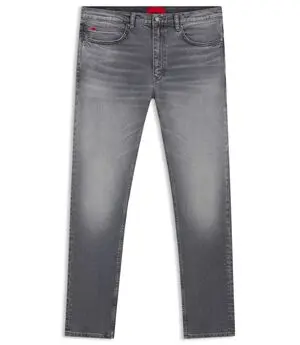 Hugo Extra-slim-fit Jeans In Stretch Denim - Silver