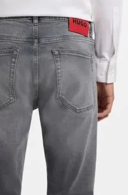 Hugo Extra-slim-fit Jeans In Stretch Denim - Silver