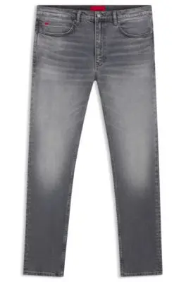 Hugo Extra-slim-fit Jeans In Stretch Denim - Silver