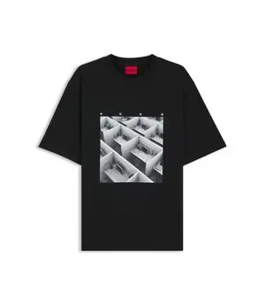 Hugo Printed-artwork T-shirt In Cotton Jersey