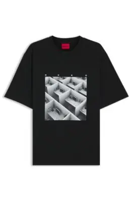Hugo Printed-artwork T-shirt In Cotton Jersey