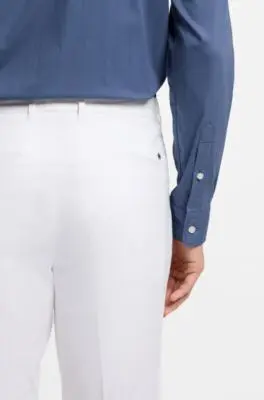 BOSS Slim-fit Stretch Cotton Trousers - White