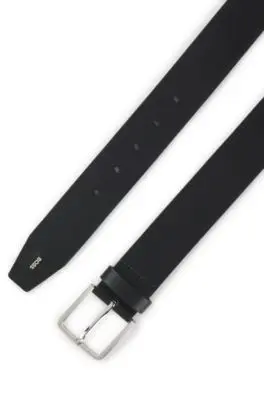 BOSS Leather Belt With Logo Tip - Black