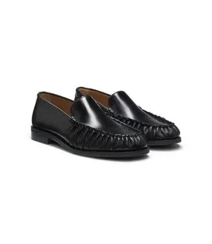 BOSS Leather Moccasins With Ruched Detail