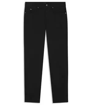BOSS Slim-fit Stretch Denim Jeans With Signature Trims - Black