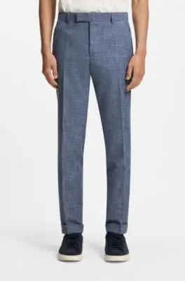 BOSS Two-piece Slim-fit Suit In Cotton And Virgin Wool