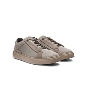 BOSS X Aston Martin Leather Trimmed Trainers - Light Grey
