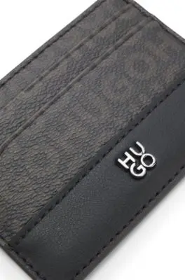 Hugo Stacked-logo Card Holder With Monogram Print