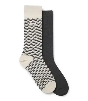 BOSS Cotton-blend Regular Length Socks Set Of Two - Light Beige