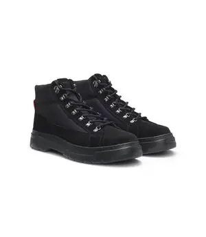 Hugo Canvas Boots With Suede Trims - Black