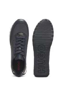 Hugo Running-inspired Trainers With Zigzag Detailing - Dark Blue