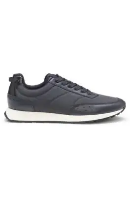 Hugo Running-inspired Trainers With Zigzag Detailing - Dark Blue