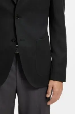 BOSS Slim-fit Jacket In Virgin Wool And Silk