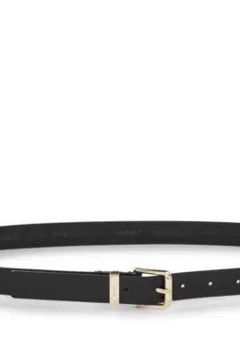 Hugo Italian-leather Belt With Gold-tone Buckle