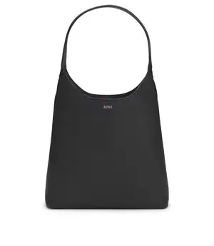BOSS Leather Hobo Bag With Logo