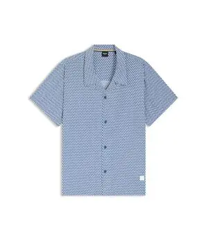 BOSS Regular-fit Shirt With All-over Print - Light Blue