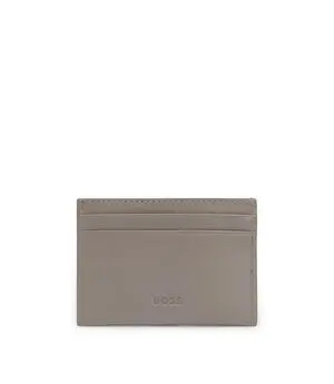 BOSS X Aston Martin Leather Card Holder With Wing Detail - Light Grey
