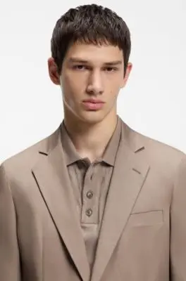 Hugo Slim-fit Jacket In Stretch Cotton