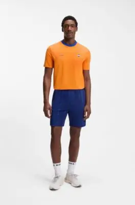 BOSS Stretch-cotton T-shirt With Country Flag And Logo - Netherlands