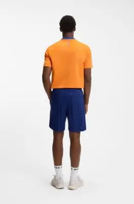 BOSS Stretch-cotton T-shirt With Country Flag And Logo - Netherlands