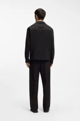 Hugo Modern-fit Jacket In Stretch-cotton Seersucker