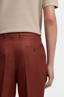 BOSS Regular-fit Linen Trousers
