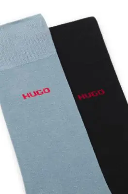 Hugo Two-pack Logo Dress Socks - Light Blue
