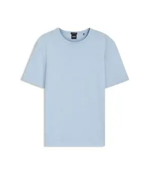 BOSS Cotton-linen T-shirt In A Regular Fit - Light Blue