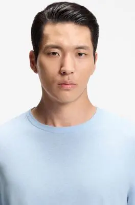 BOSS Cotton-linen T-shirt In A Regular Fit - Light Blue