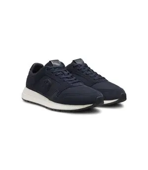 BOSS Suede And Mesh Trainers With Logo Detail - Dark Blue