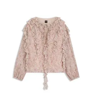 BOSS Printed Regular-fit Blouse