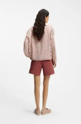 BOSS Printed Regular-fit Blouse