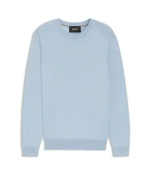BOSS Knitted Wool-blend Sweater - Light Blue