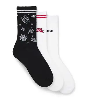Hugo Three-pack Of Quarter Length Socks - Patterned