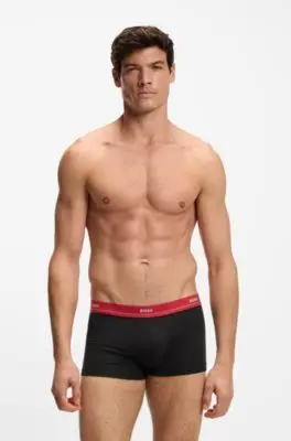 BOSS Five-pack Of Stretch-cotton Trunks With Logo Waistbands