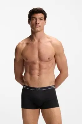 BOSS Five-pack Of Stretch-cotton Trunks With Logo Waistbands