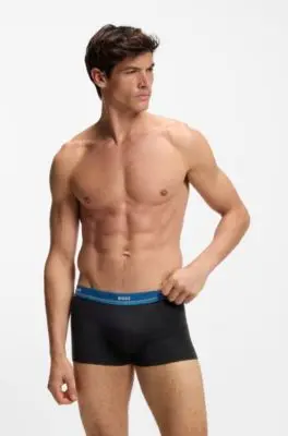BOSS Five-pack Of Stretch-cotton Trunks With Logo Waistbands