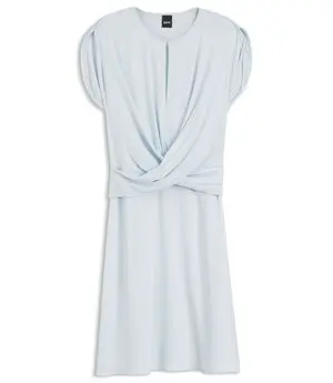 BOSS Keyhole-neckline Wrap Dress - Light Blue
