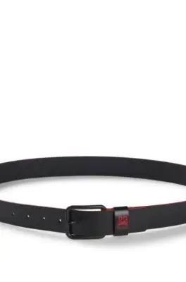 Hugo X Rb Italian-leather Belt With Bull Motif
