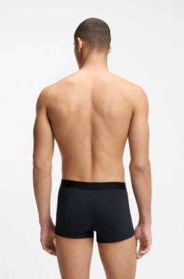 BOSS Three-pack Of Stretch-cotton Trunks With Logo Waistbands - Assorted Pre Pack