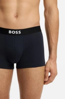 BOSS Three-pack Of Stretch-cotton Trunks With Logo Waistbands - Assorted Pre Pack