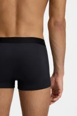 BOSS Three-pack Of Stretch-cotton Trunks With Logo Waistbands - Patterned
